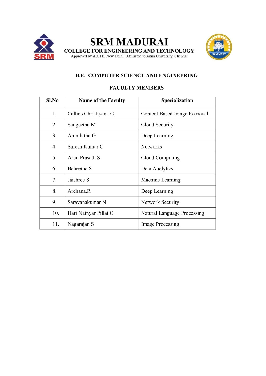 Artificial Intelligence and Machine Learning - SRM MCET