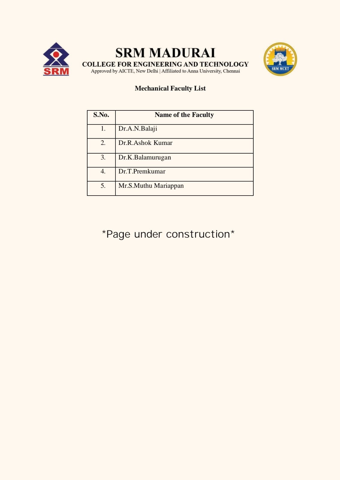 Welcome to SRM MCET | SRM MCET